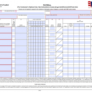 WH-347 DBRA Certified Payroll Form – Document Template